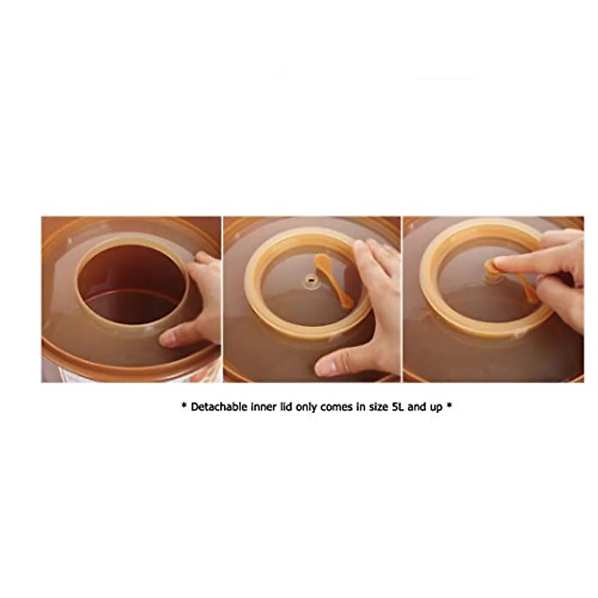 E-Jen Premium Kimchi, Sauerkraut Container Probiotic Fermentation with Inner Vacuum Lid Round (0.8 gal/ 3L)