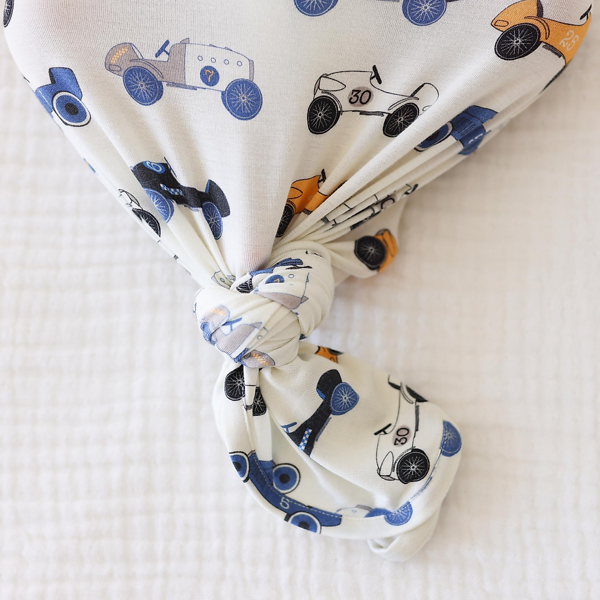 Posh Peanut Infant Gown - Unisex Soft Baby Clothes - Viscose from Bamboo Infant Layette Swaddle Wear- 0-3 Months (Enzo Knotted)