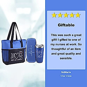 Abctec Nurse Graduation Gift Ideas, 3-piece nursing graduation gifts - lpn gifts for nurses, nurse graduation gift- Zippered Nurse Tote Bag, Stethoscope Case & Tumbler