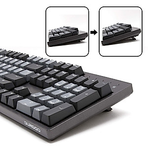 DURGOD Gaming Mechanical Keyboard with Cherry MX Silent Red Switches - 104 Key - Double Shot PBT - NKRO - USB Type C - for Gamer/Typist(Space Gray,ANSI/US)