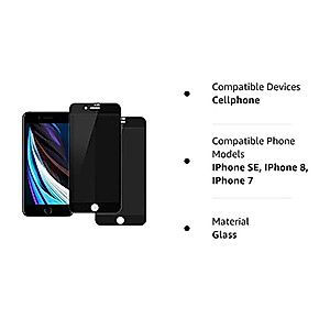 [2 Pack] Privacy Screen Protector for iPhone SE 2022 3rd Generation/iPhone SE 2020 2nd Generation/iPhone 8/iPhone 7 Full Coverage Anti-Spy Tempered Glass Film Upgrade Edge Protection Case Friendly Bubble Free [4.7 inch]