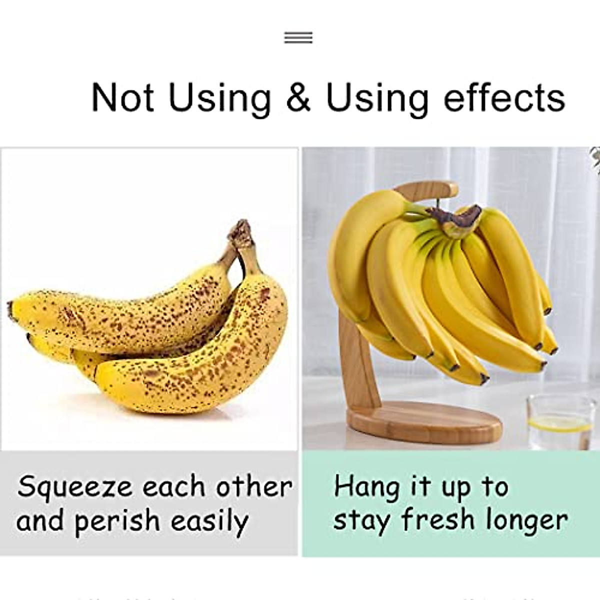 AIEWEV Banana Holder Stand,Bamboo Fruit Hanger Hook,Hanging Fruit Rack Organizer for Fruit Kitchen Home Party