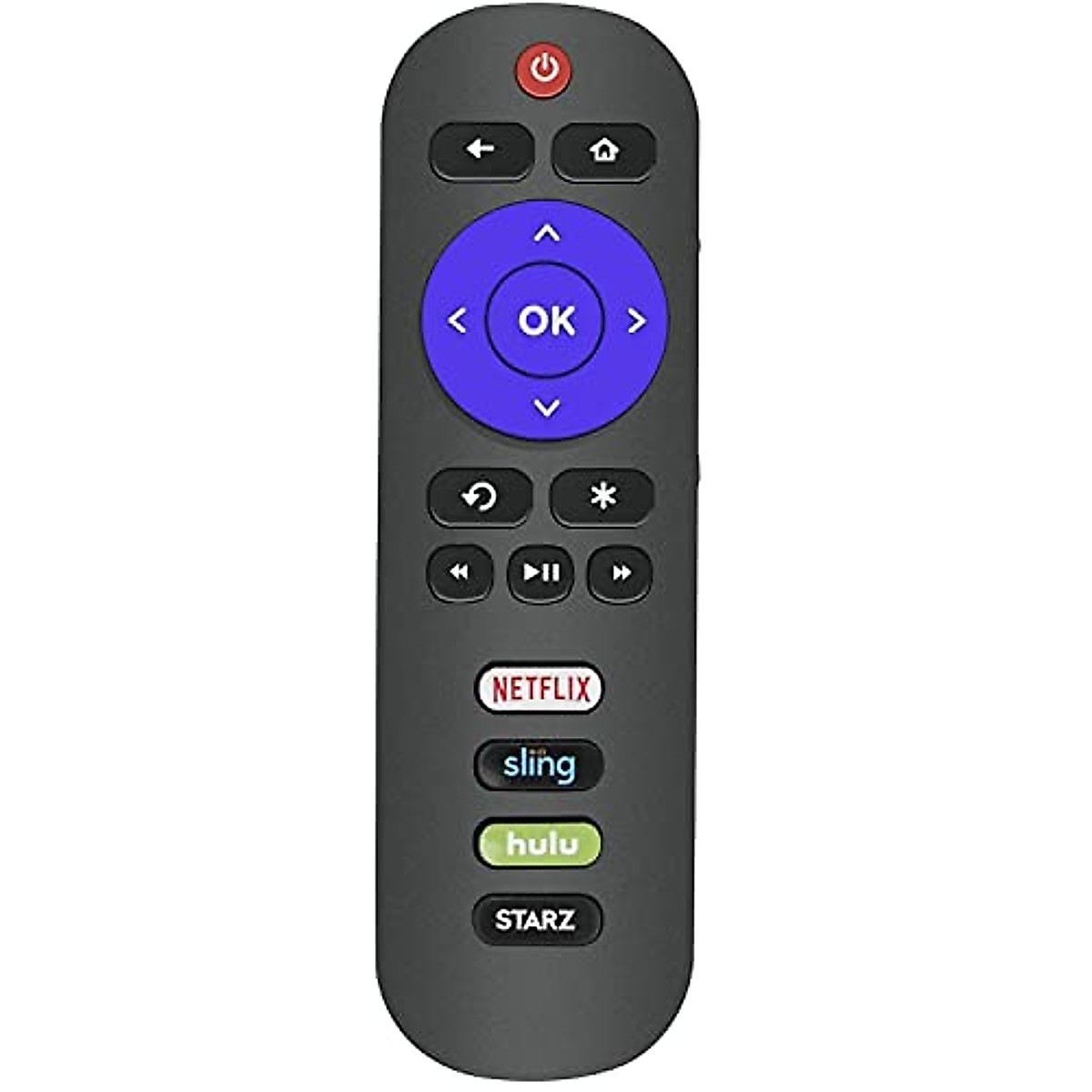 Remote Compatible with All TCL Roku TV with Hulu Netflix Sling Starz App Shortcut Keys