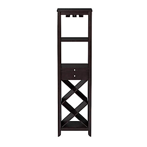Acme Casey 1-Drawer Wine Cabinet with Glass Rack in Espresso