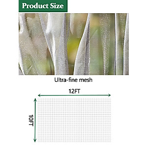 Garden Mosquito Netting for Patio, 10 ft x 12 ft Bird Bug Insect Netting Pest Barrier for Fruit Trees, Greenhouse, Large Plant Row Cover Screen for Vegetables