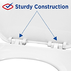 Clorox Elongated Plastic Toilet Seat with Easy-Off Hinges, Wiggle-Free