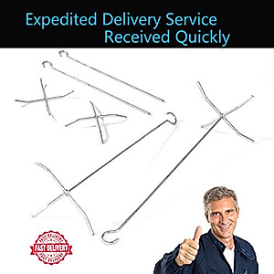 Reyhoar Super Skewers, Poultry Hanger, Turkey Holder, Pit Barrel Bronco Cooker Accessories, Vertical Grill Rack for Smoking Whole Chicken/Turkey, 4-Set with 4 skewers 4 Bases, Silver