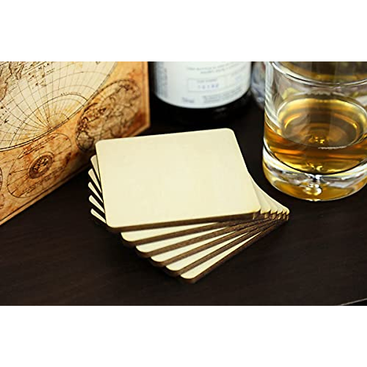 40 Pieces Unfinished Square Blank Wood Pieces 4 x 4 Inches for Coasters, Pyrography, Painting, Writing, Kids Arts and Crafts, STEAM, Decorations, Scrabble Tiles, DIY Crafts