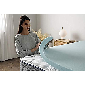 Serta ThermaGel Memory Foam Mattress Topper, King, Blue