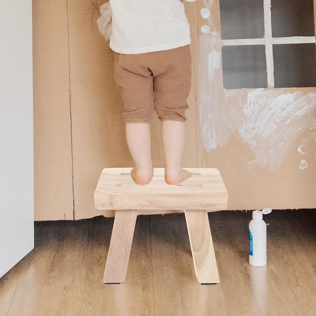 PRETYZOOM Solid Wood Bench Wooden Stools Small Stool Kids Stool Wooden Step Stool Wood Step Stool Wood Stool Wooden Foot Stool Low Stool Small Wooden Stool Wooden Stool for Kids Short Stool