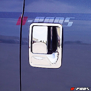 A-PADS Compatible with(Just overlay Stick on, NOT for SNAP in Replacement) 4 Chrome Door Handle Covers for 1999-2016 Ford F250 F350 F450 + SUPER DUTY - without Passenger Keyhole