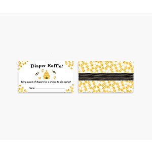 M Market On Mainstreet Books For Baby and Diaper Raffle Shower Request Cards, Invitation Inserts, 50 Each (Bumblebee)
