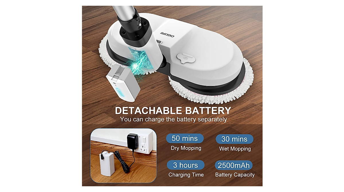 OGORI B07 Battery Replacement for Cordless Electric Mop | 2550mAh