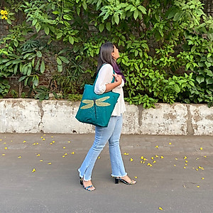 Eco Right Canvas Tote Bag for Women with Zipper, Large Tote Bags for Women for Shopping, Work & Beach