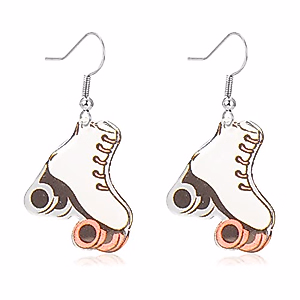 MALOYANVE Roller Skate Earrings for Women Girls Personalized Funny Acrylic Sport Athletic Earrings Sport Skater Charm Jewelry Roller Derby Team Gifts Roller Lovers Gifts (Roller Skate)