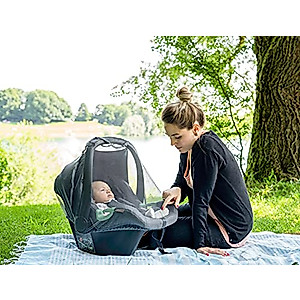 Inlesioo Mosquito Net for Baby Car Seats – Infant Car Seat Insect Mesh Net - Universal Fit, Premium Quality: Machine Washable - Gray
