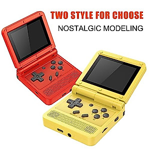 Powkiddy V90 Mini Foldable Handheld Retro Game Console 64G with 6000 Games, 3.0-inch IPS Screen Portable Arcade Rechargeable Games Emulators for Kids and Adults (Red)