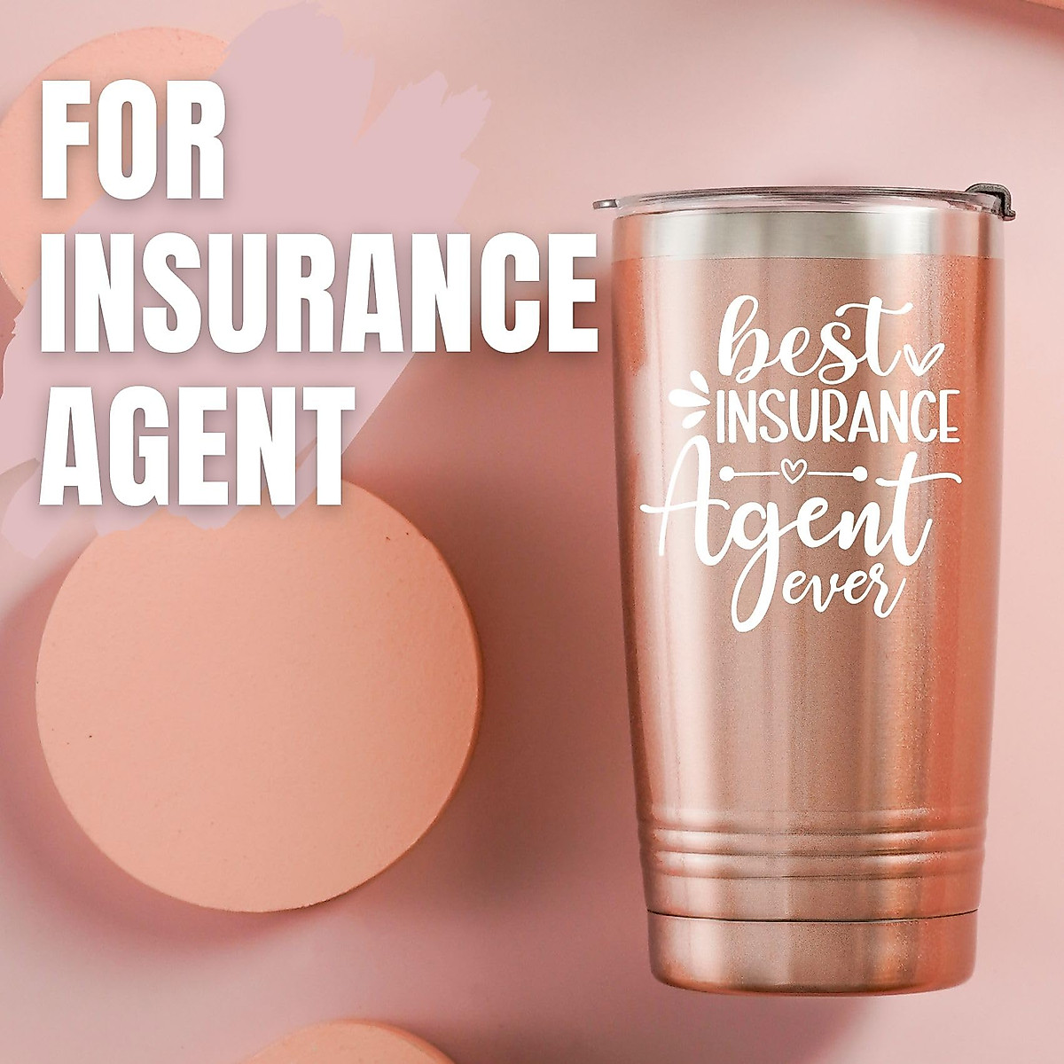 Onebttl Insurance Gifts for Women, Best Insurance Agent Ever, Stainless Steel Tumbler 20oz, Birthday Chiristmas Gifts for Women, Coworker, Boss