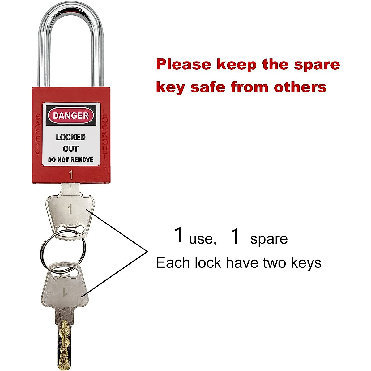 Lockout Tagout Locks, Safety Padlock, Loto Locks Keyed Differently Lock Out Tag Out 30 pcs Safety Padlocks Plastic with 30 Lockout TagOut Tags Red