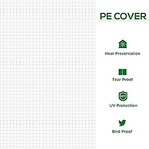 Outsunny 6' x 3' x 3' Portable Mini Greenhouse Outdoor Garden with Large Zipper Doors and Water/UV PE Cover, White