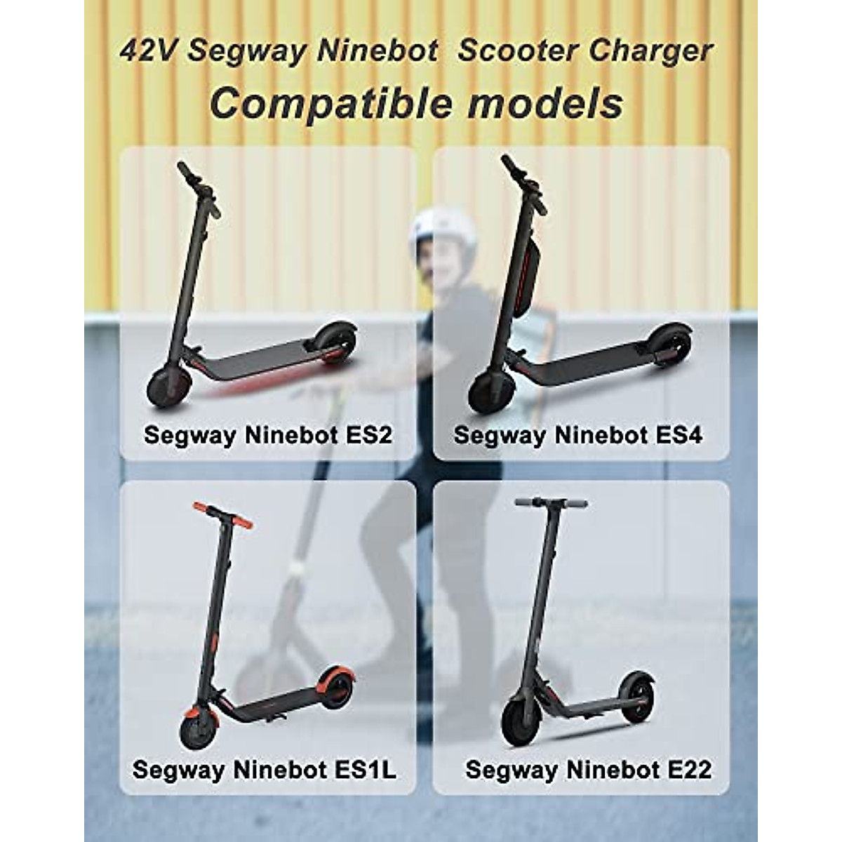 42V 1.7A Replacement for Segway Ninebot Charger for Scooter ES2/ES4/E22/ES1L ES Series KickScooters