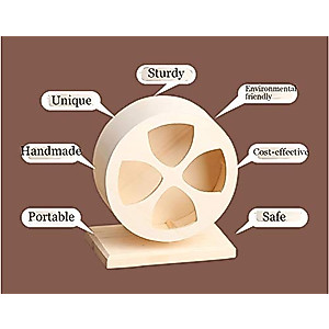 XINGFENSIFNE Hamster Exercise Wheel Silent Spinner with a Shield and Disassemble Base, Wooden Running Wheel for Syrian Hamster, Dwarf Hamster,Mice,Guinea Pigs and Other Small Animals, 6 inch