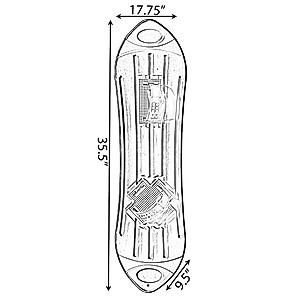 Kids Plastic Outdoor Snowboard Ice Sled, Single-Person, Kids Over 5 Years, Blue