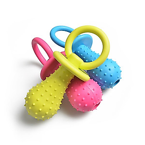 Bagvhandbagro 3Pack Molar Clean Teeth Rubber Toy, Clean Teeth Rubber Pacifier Chew Toy, Bell Chewing Playing Training Toys, for Pet Puppy Dog Cat (Color Random)