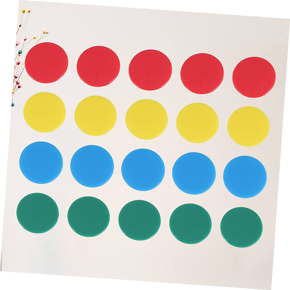 Gogogmee 100Pcs Colored Round Game Chips Acrylic Counting Chips for Bingo Board Games and Party Supplies