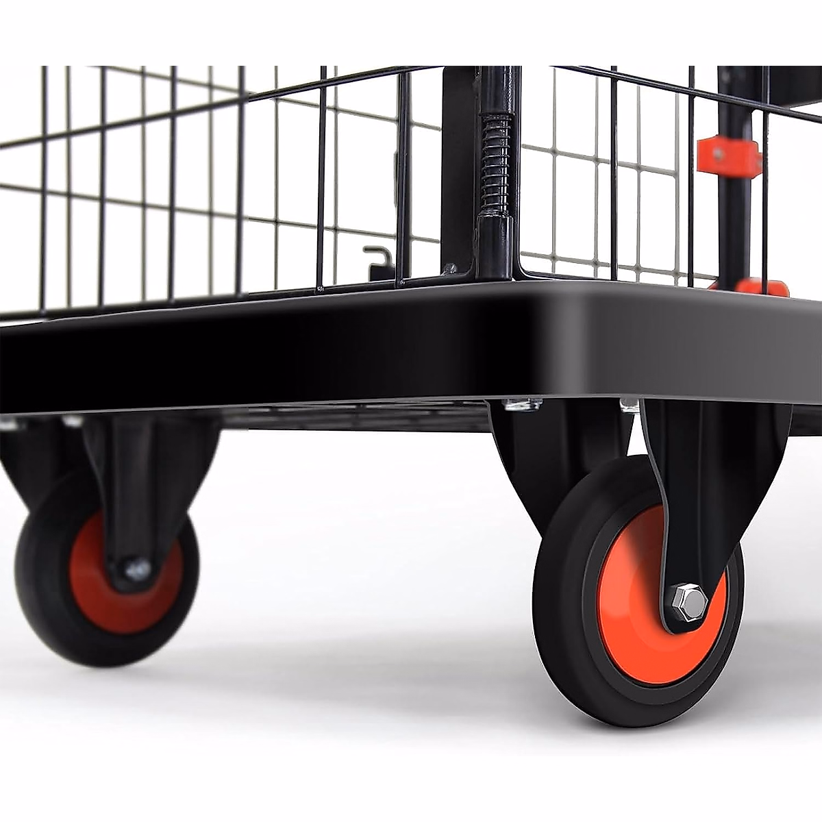 Platform Truck Platform Truck Metal Folding Push Cart with High Fence Moving Dolly Cart Portable Flat Handtruck Load 330lb Moving Dolly Cart Reliable