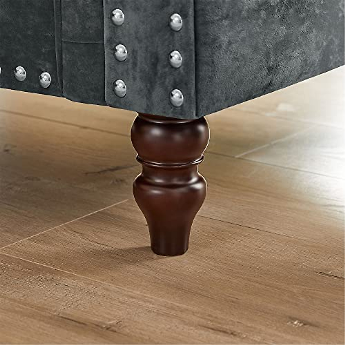 ERYE 80" L-Shaped Corner Symmetrical Sectional Sofa,Button Tufted Velvet Upholstered Modular Sofa & Couch,Classic Chesterfield Luxury Roller Armrest Couch,Nail Head Decor with 3 Pillows,Graphite Gray