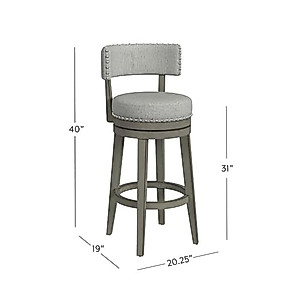 Hillsdale Furniture Lawton Wood Bar Height Swivel Stool Walnut