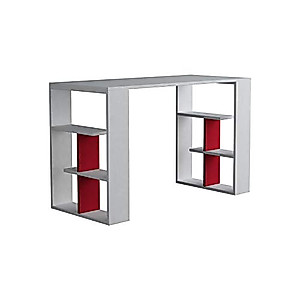 Ada Home Décor Dania Home-Office-desks, 29.53'' H x 47.24'' W x 22.44'' D, White & Burgundy