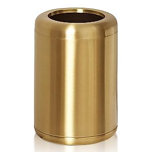 YOJIA 8l/2.11gallons Small Gold Bathroom Trash Can,Brushed Gold Garbage Can，Brass Gold Trash Can for Bathroom,Bedroom,Hotel,Dressing Room,Rv,Store (235 Gold)