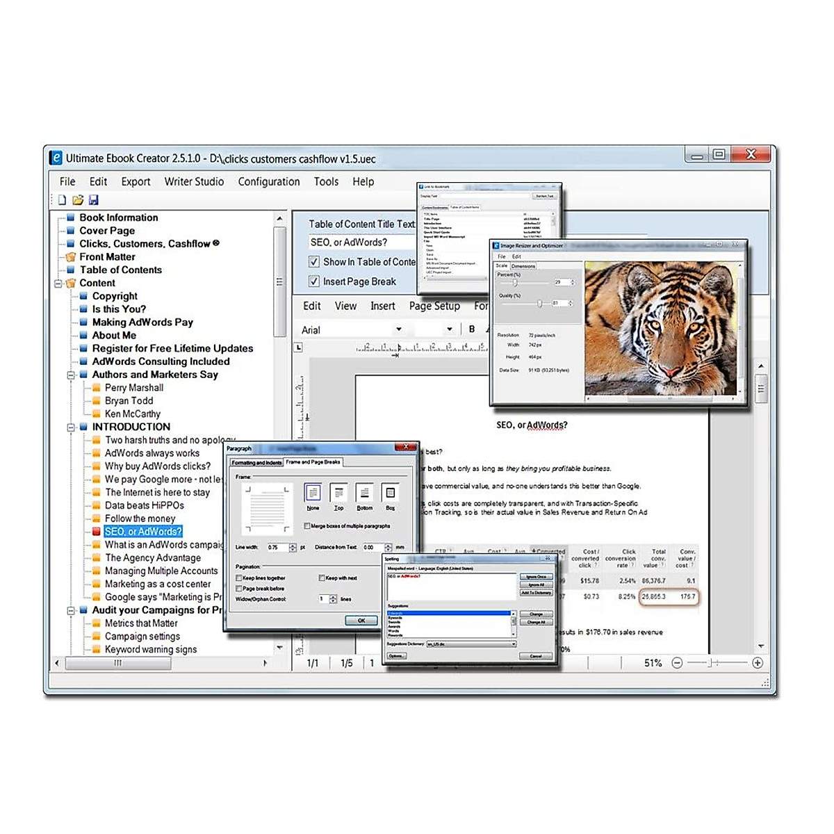 Ultimate eBook Creator - eBook Creation Software MOBI, EPUB, Word, PDF - format eBooks and print books for Amazon Kindle self publishing, iBookstore, Android Devices, Smart Phones, Tablets