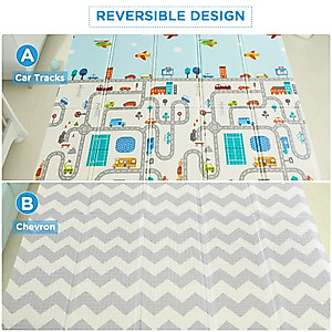 beiens Baby Play Mat Foldable, Extra Large Foam Floor Play Mats 77''x70'', Portable Baby Crawling Mat Waterproof Anti-Slip Puzzle Mat, Indoor Outdoor Activity Playmat for Babies Infants Toddlers Kids