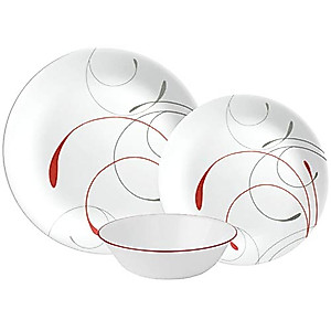 Corelle Splendor Chip & Break Resistant 18pc Dinner Set, Service for 6, Vitrelle glass