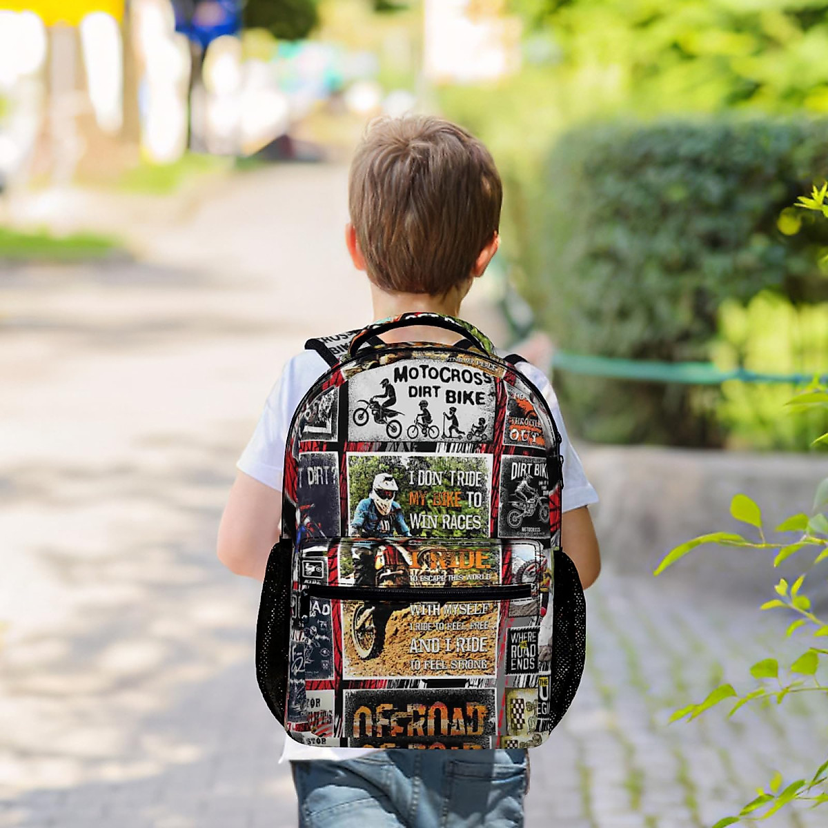 Nerxy Motorcycle Backpack Dirt Bike for Kids Boys Girls Back to School Bike Gift Bag Motocross Bookbag