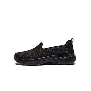 Skechers Women's Go Walk Arch Fit-Grateful Sneakers, Black, 6 Wide