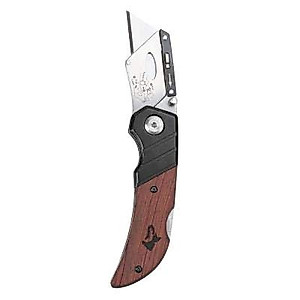 Husky Wood Handle Folding Lock-Back Utility Knife