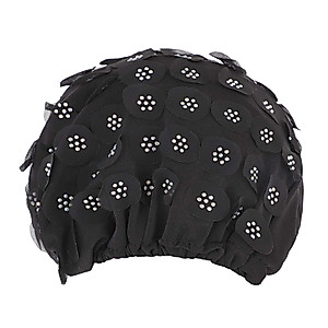 RONGXG Women Floral Headscarf Caps Muslim Hijab Turban Caps Hair Loss Cover Scarf Hijabs Head Wrap Cap Strench Bandana Hat, Black