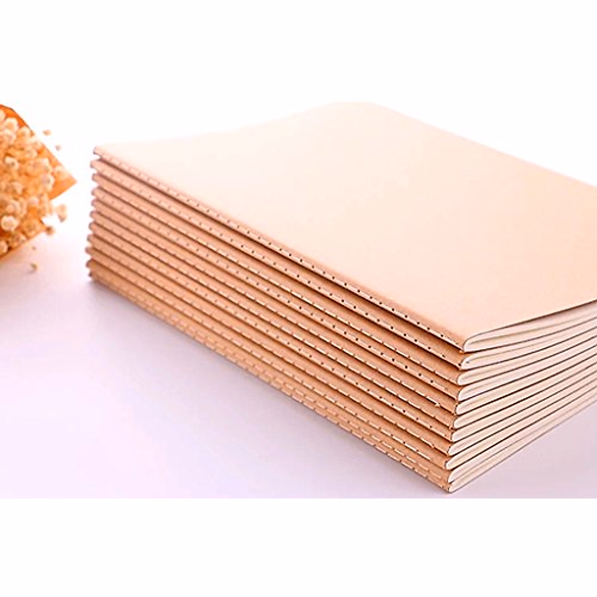 6pcs Travelers' Notebook Thread-bound Journal Diary Memo Pad,A6 Size & 30 sheets(Blank Pages)