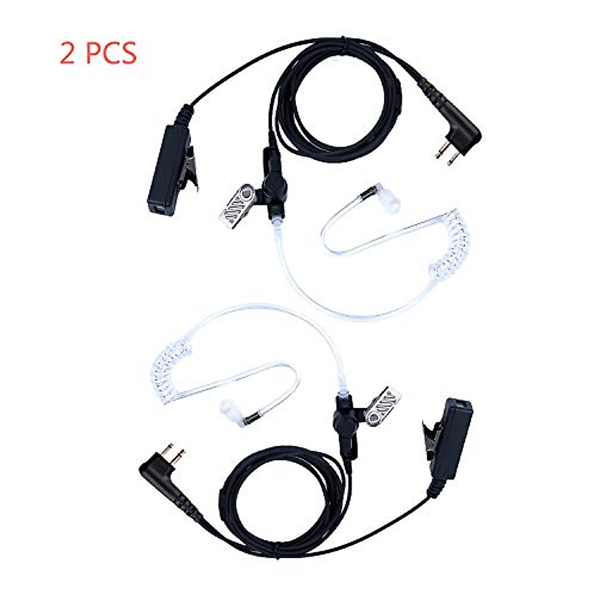 KEYBLU 2 Pcs 2-Wire Surveillance Acoustic Tube Walkie Talkie Earpiece/Headset Compatible with Motorola Radio CP200 CP200d CLS1410 CLS1110 CLS1413 GP2000 XU1100 PRO1150 MU12(2 PCS)