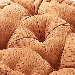 Getmo Resin Meditation Floor Pillow,Large Floor Cushion, Square Floor Pillows Seating for Adults,Chenille Thick Meditation Cushion for Yoga Living Room Balcony Outdoor Tatami,20x20 Inch,Orange