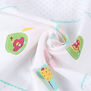 HOULIFE Kids Cotton Handkerchiefs, 100% Soft Handkerchieves Cartoon Printing Small Cute Hankies for Children Girls Boys 12PCS