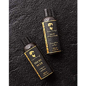 Beard Shampoo and Beard Conditioner Wash & Growth kit for Men Care - Softener & Moisturizer for Hydrating, Cleansing and Refreshing Beard and Mustache Facial Hair Gift Set (250ml / 8.5 fl oz)