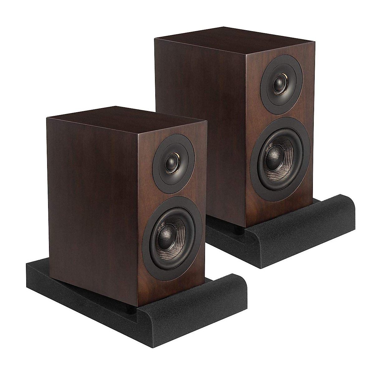 Micro Traders 2 Pair of Acoustic Foam Isolation Pad for Studio Monitor Loud-speaker Playback Recording Effect Reducing Background Noise -Black