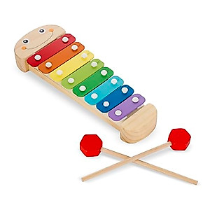 Melissa & Doug Caterpillar Xylophone Musical Toy With Wooden Mallets 15.25" x 6.5" x 1.5 - For Toddlers,Ages 3+,Blue
