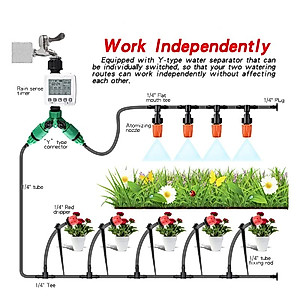 GENIGW Automatic Irrigation System Home Drip Irrigation Watering Kits System Sprinkler with Smart Controller for Garden Bonsai