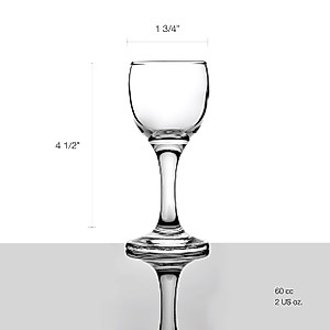 Pasabahce Premimum Shot Glasses Set of 6 - Bistro Cordial & Liqueur Extra Mini Glasses 2 oz (60 cc) - Mini Wine Glasses - Uniqe Desing Goblet - Crystal Tasting Glasses - Perfect for Parties, Gifts